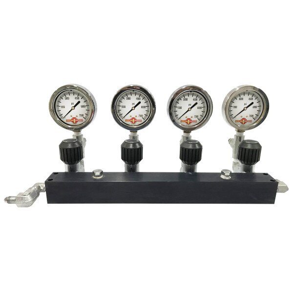 93-4BK-BLK-6K W/GAUGES Breathing Air Control Bar Manifold | High ...