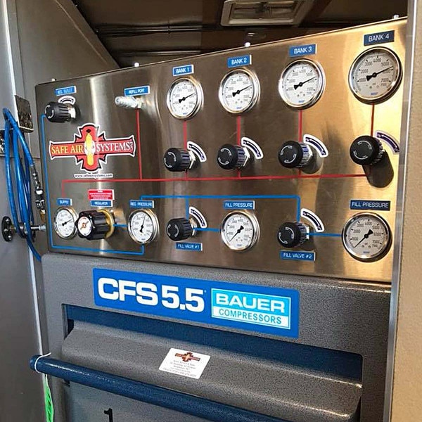 ACP-4BNK-2P-SS Four Bank HP Air Control Panel | High Pressure Breathing ...