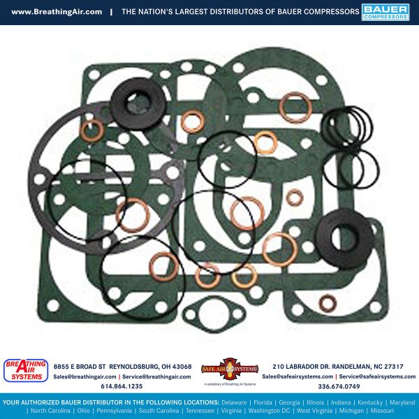 KIT-0102 OEM Bauer Compressors Gasket Seal KIT for JUNIOR II | High ...