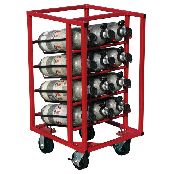 LC12-4-U SCBA Cylinder Mobile Rolling Vertical Storage Cart | 30MIN ...